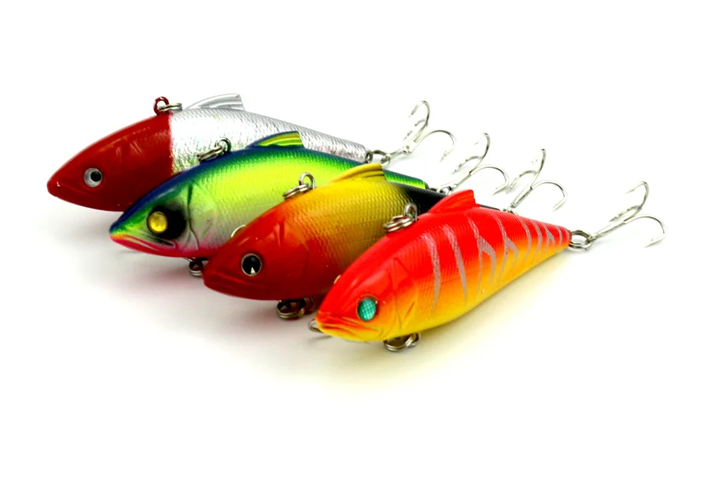 8pcs Metal Vibration Fishing Lures 8.5cm 11.2g Hard Vib Lure Artificial ...