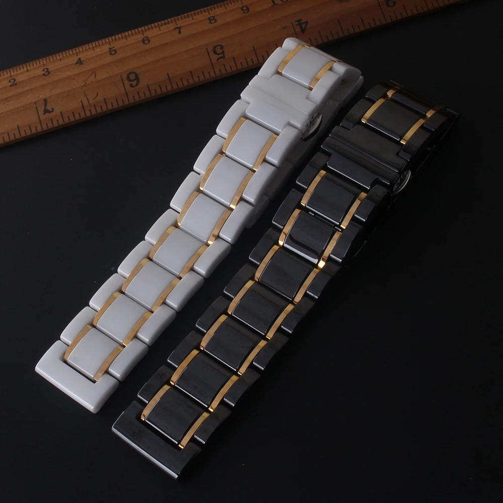 Ceramic-Watch-band-With-Gold-Line-bracelet-mens-Watches-High-quality ...