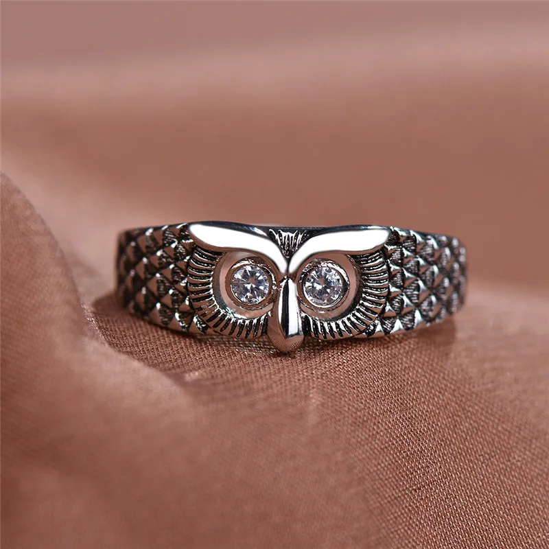Милое женское кольцо в виде маленькой совы, модное свадебное кольцо на ...