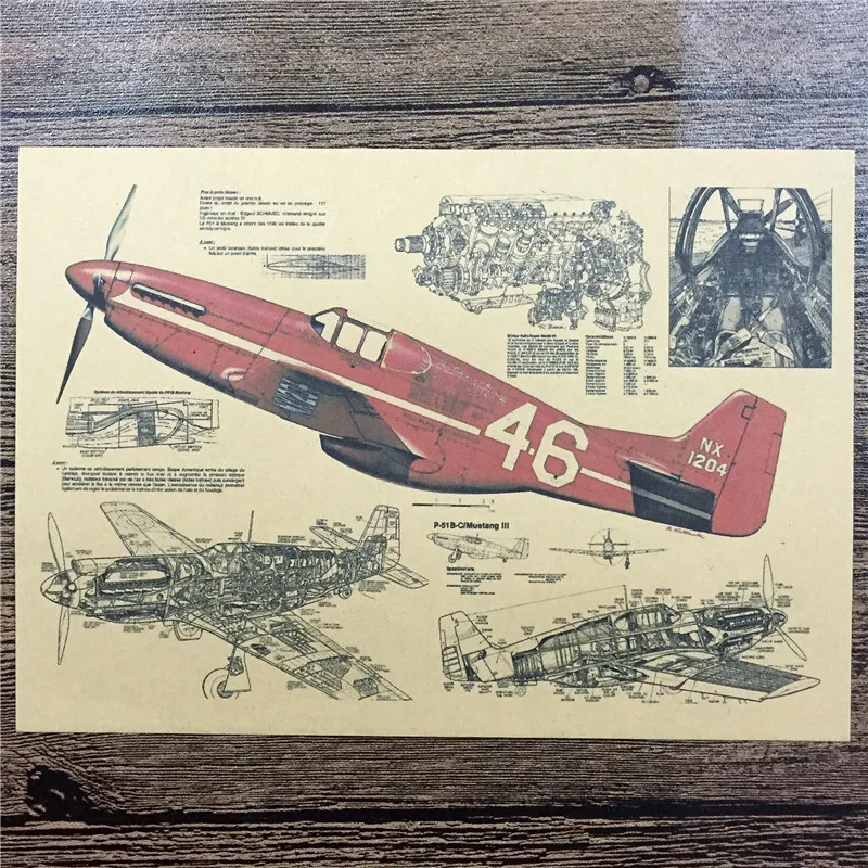 Glider-exploded-view-Retro-Wall-Art-Craft-Vintage-craft-Paper ...