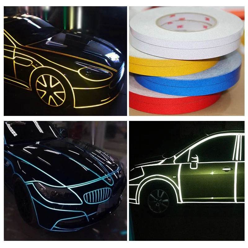 1cm X 5 Meter Reflective Sticker Tape Car Body Stripe DIY Self Adhesive ...
