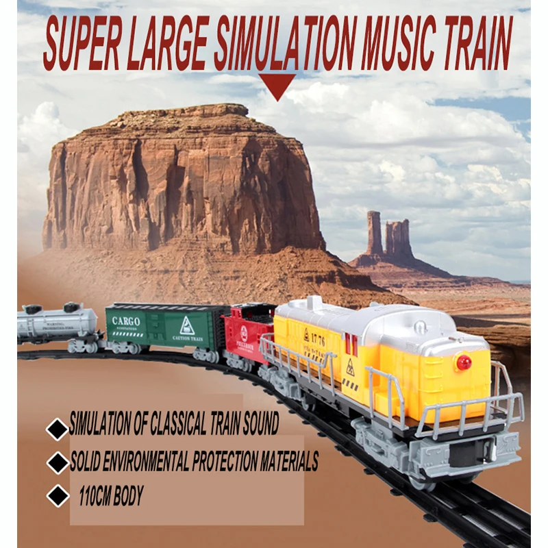 Kids electric Railway train Toys Classical Enlighten Train Track Model ...