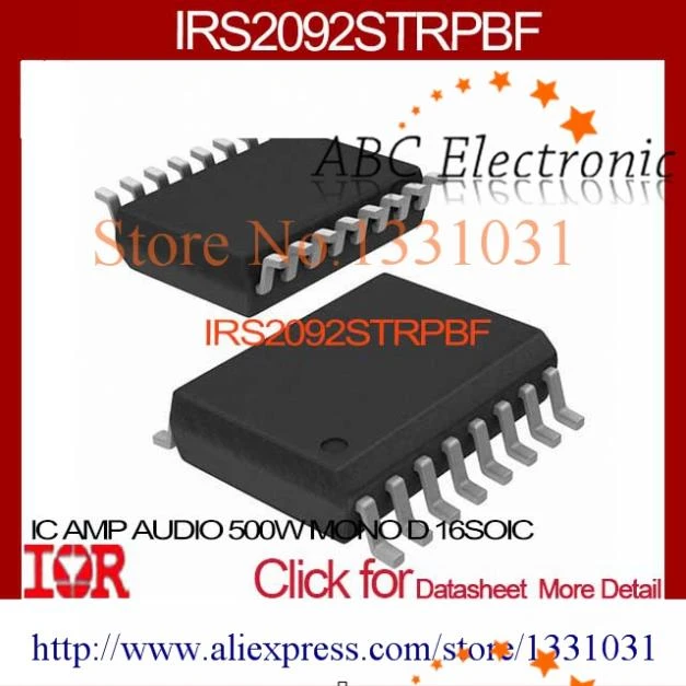 IRS2092STRPBF IC AMP AUDIO 500W MONO D 16SOIC IRS2092STRPBF 2092 IRS2092 IRS2092S IRS2092ST 2092S