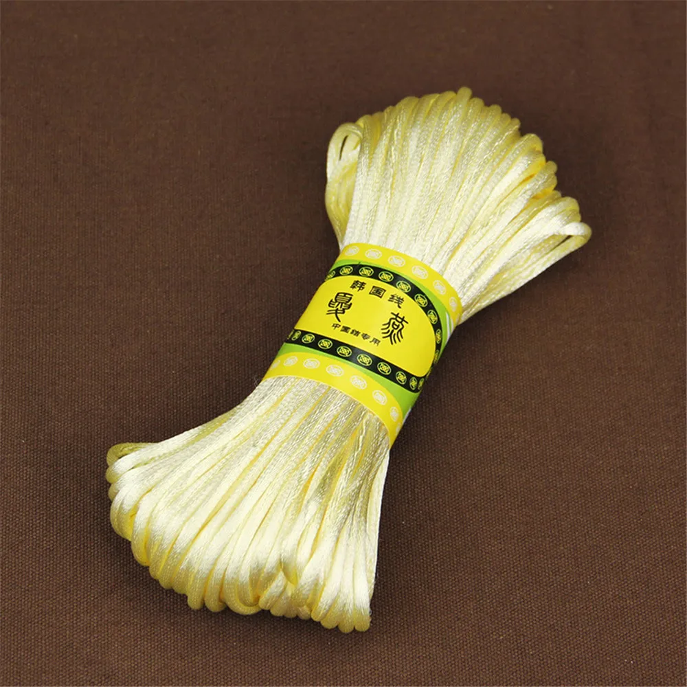 2mm 20M Satin Silk Chinese Knot Cord Rattail Braided String For Jewelry ...