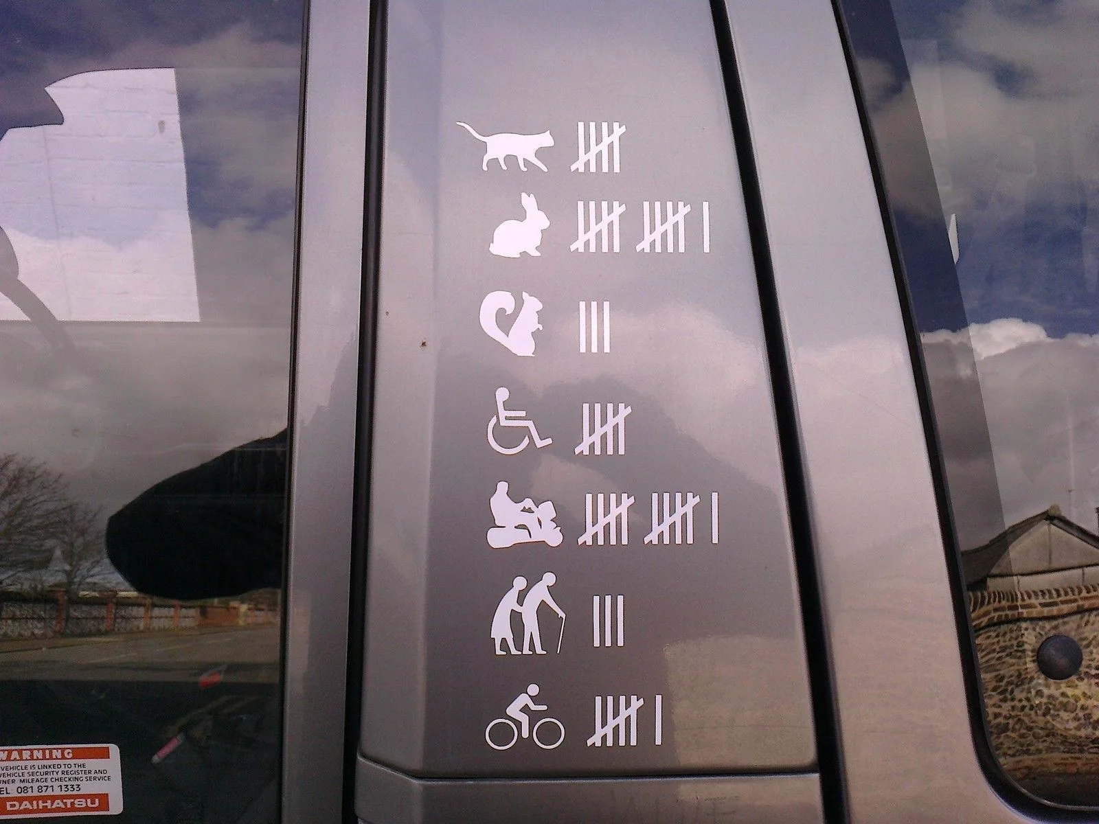 Car Styling For Funny accident tally vinyl sticker car crash death toll ...