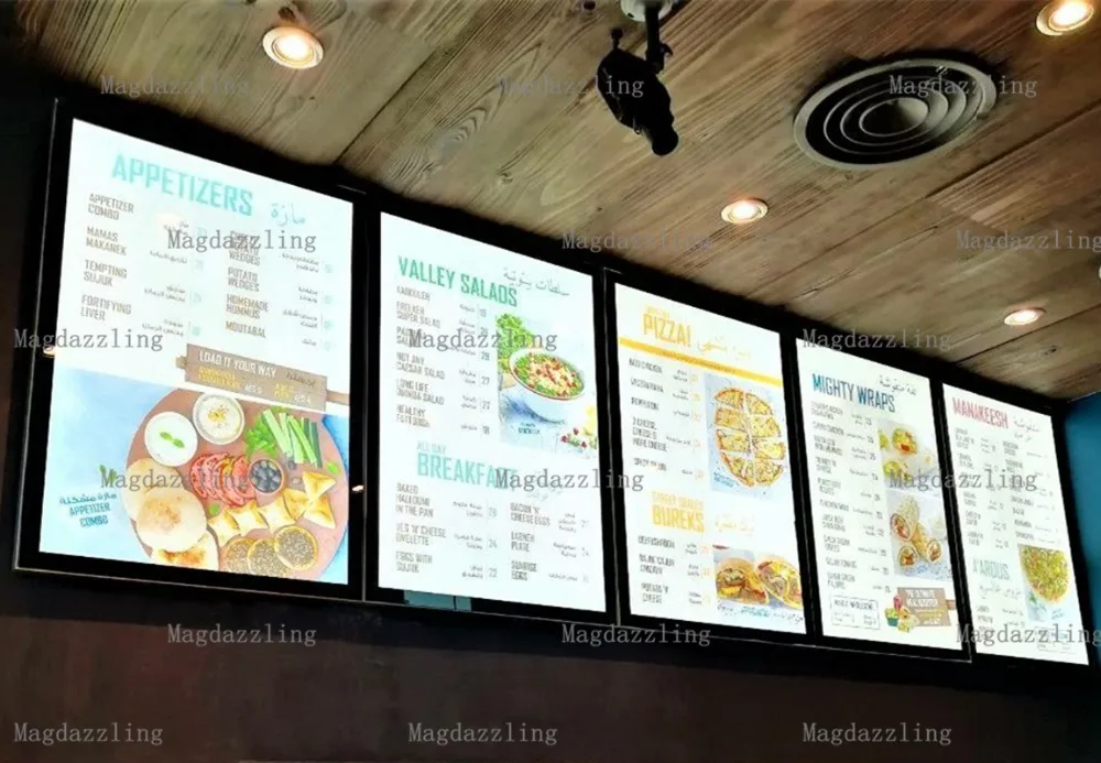 5units Ultra Slim Wall Mount Magnetic Aluminum Frame Led Illuminated ...