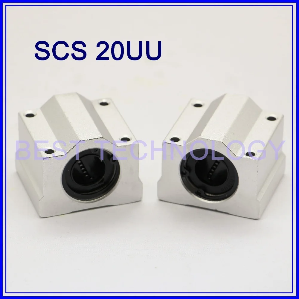 2PCS CNC Linear motion ball bearings SCS 20UU Slide Block Linear Unit shaft support closed ...