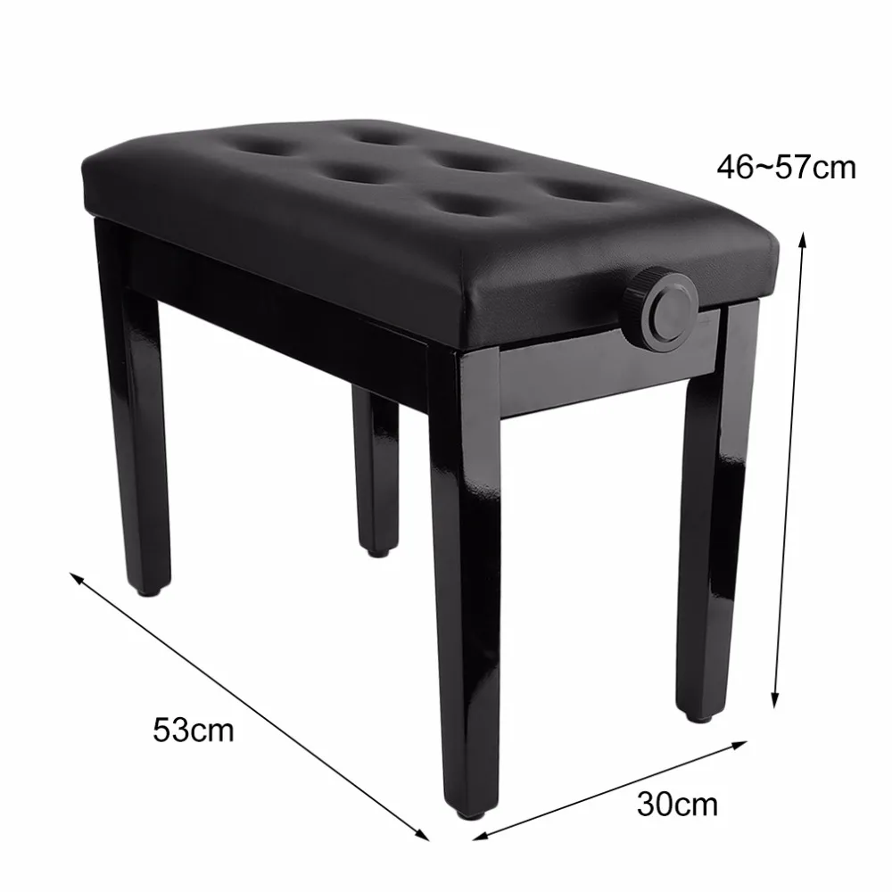 Height Adjustable Piano Stool Chair Piano Keyboard Bench Stool Padded ...