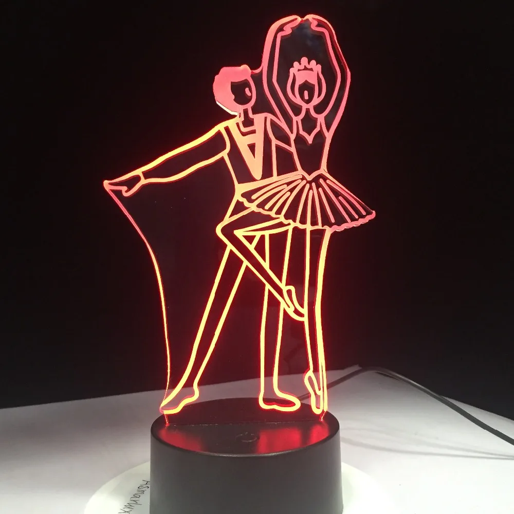 Ballet Dancing Creative 3D Visualization lamp Night USB LED Lighting ...
