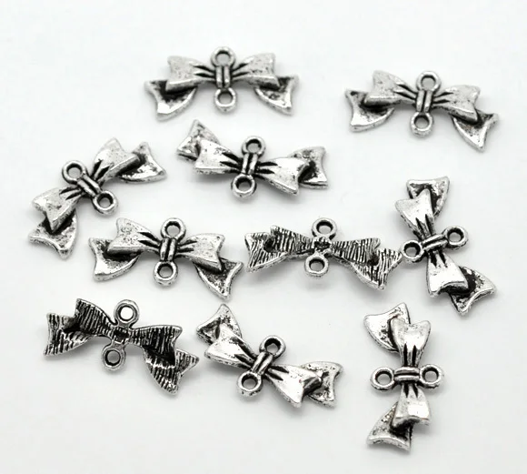 Free-Shipping-500pcs-Antique-Silver-Tone-Bow-Tie-Charm-Connectors ...