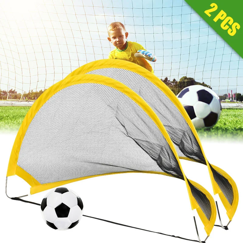 2PCS Folding Football Gate Net Goal Gate Extra Sturdy Portable Soccer ...