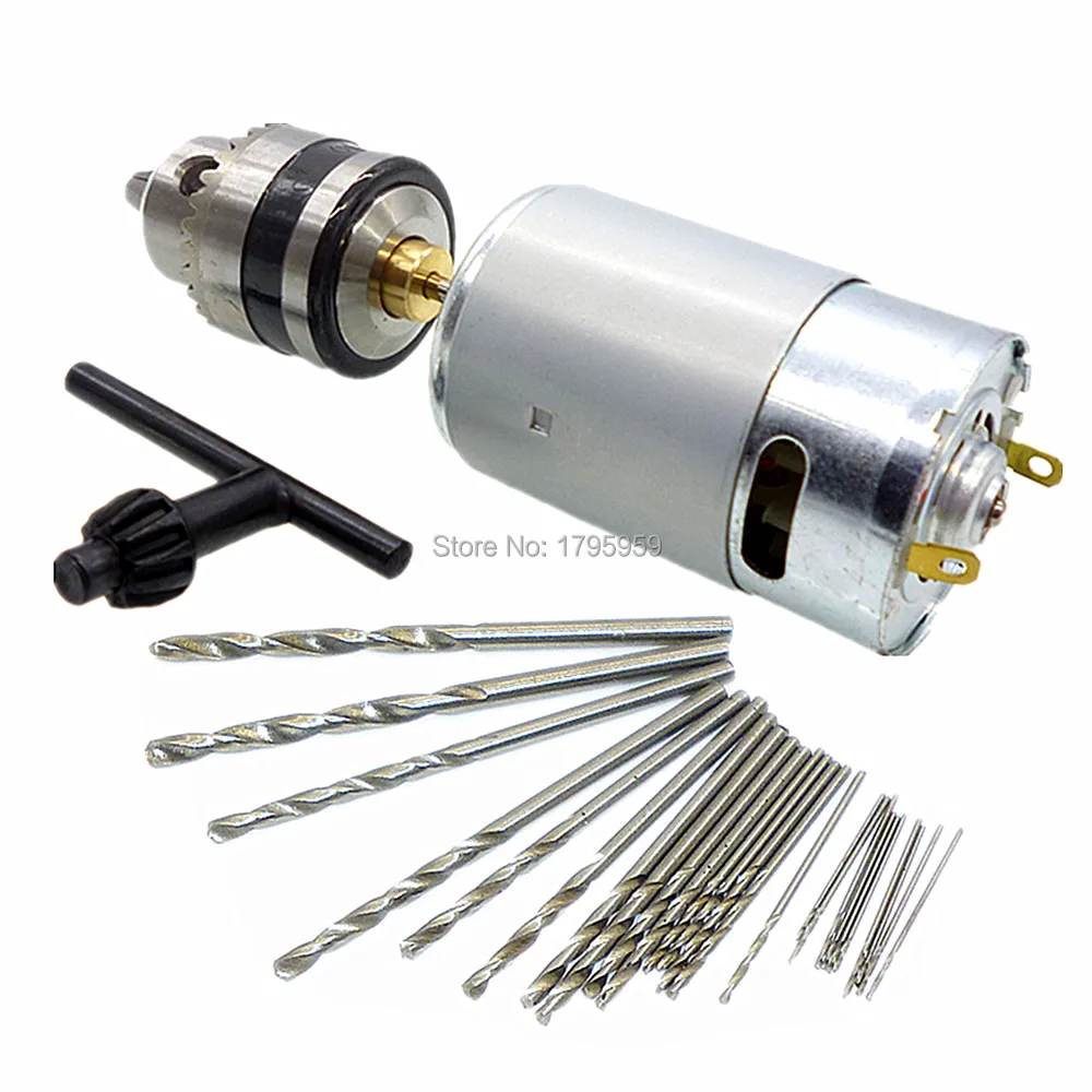25pc HSS Twist Drill Bit Set Mini 555 Motor 6V 15V DC Micro Geared ...