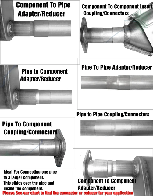 2 To 2.5 Exhaust Adapter SSN Exhaust Pipe Reducer Component Adapter 2.5 ...