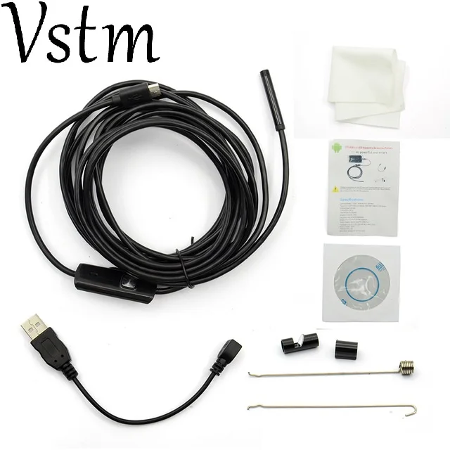 Endoscopio USB con lente de 5,5mm, cámara impermeable IP67 de 3,5 M, 6 ...