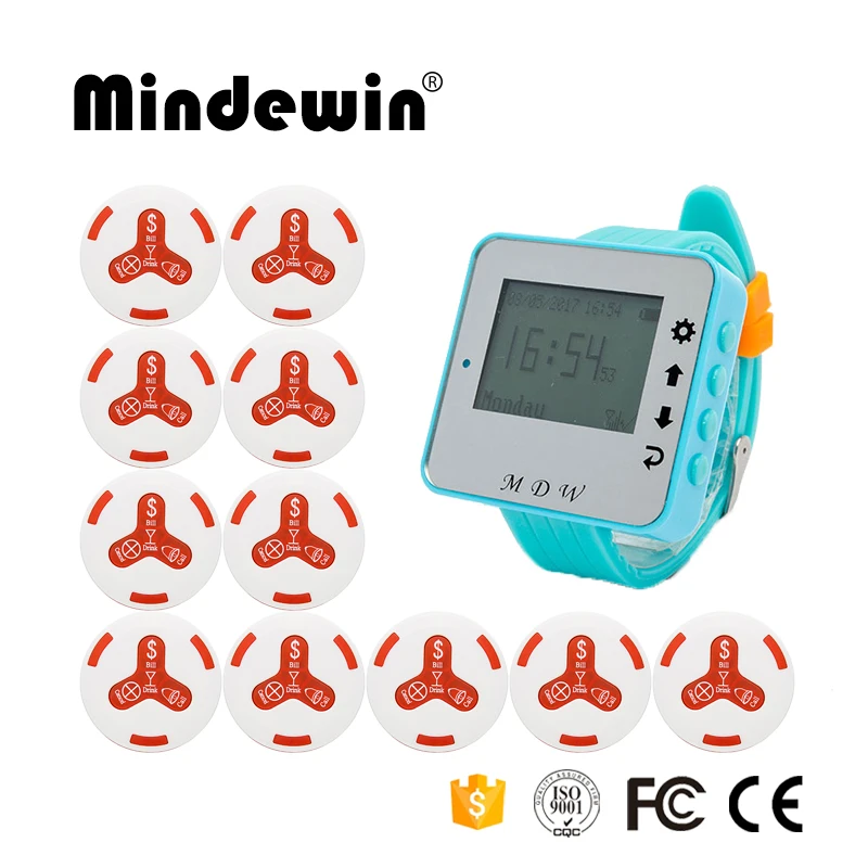 Restaurant Wireless Call Bell System 10PCS Waterproof Call Button M K 4 ...