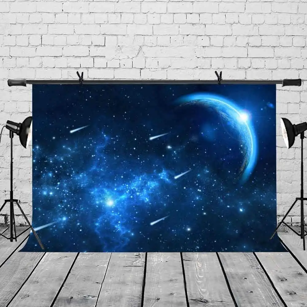 7x5ft Starry Sky Backdrop Blue Starry Sky Meteor Shower Photography ...