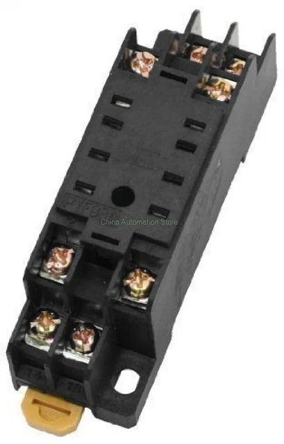 PYF08A 70*21*25mm Black Power Relays Socket Base DIN Rail 8 PIN for ...