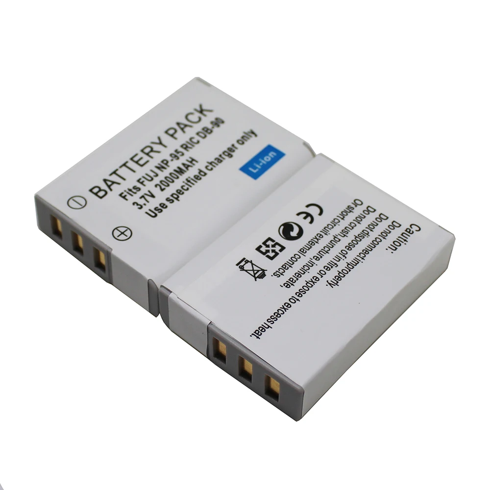2Pcs 2000mAh NP 95 NP95 np 95 Battery for Fujifilm FinePix F30 F31fd ...