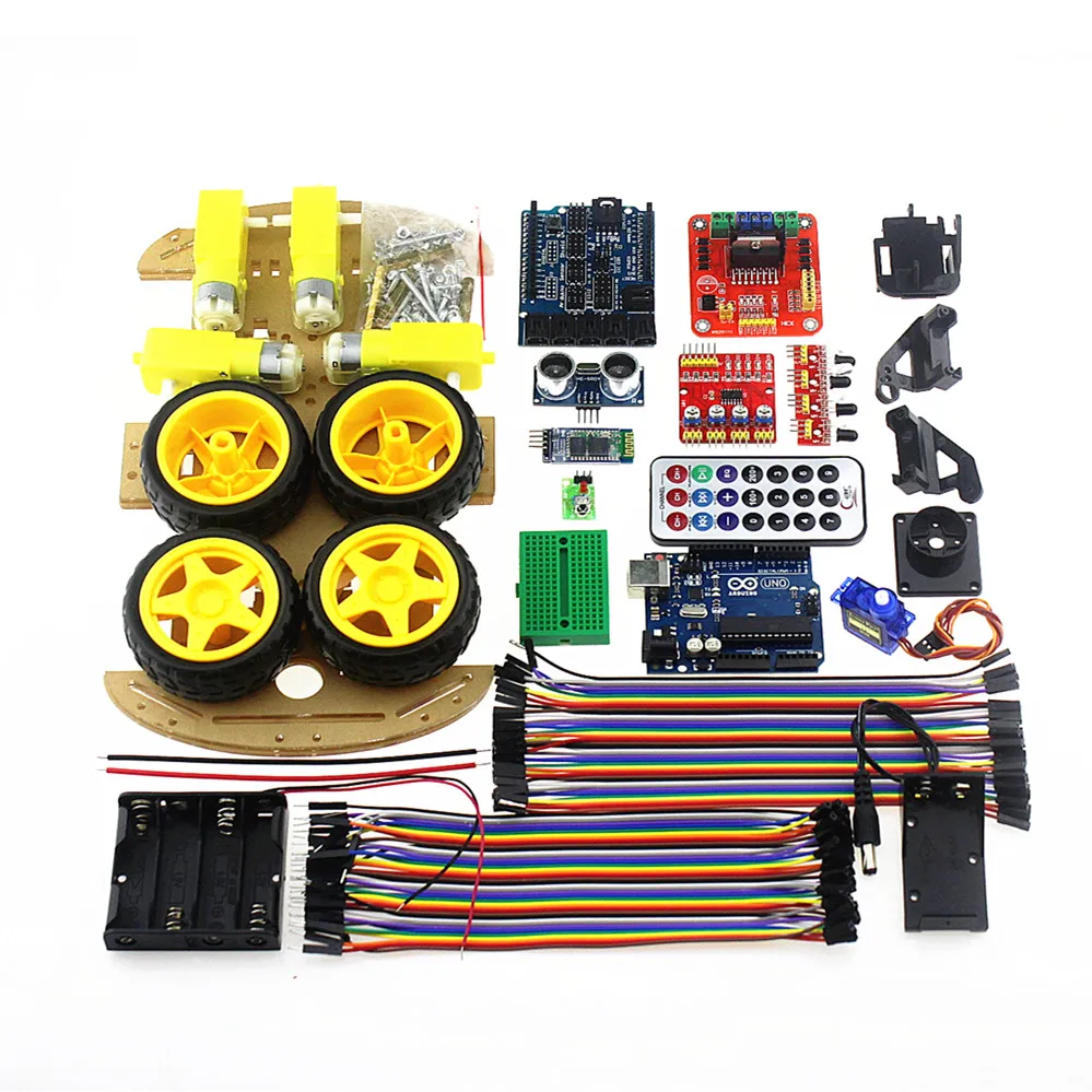4wd robô chassis do carro kit controlado por bluetooth para arduino ...