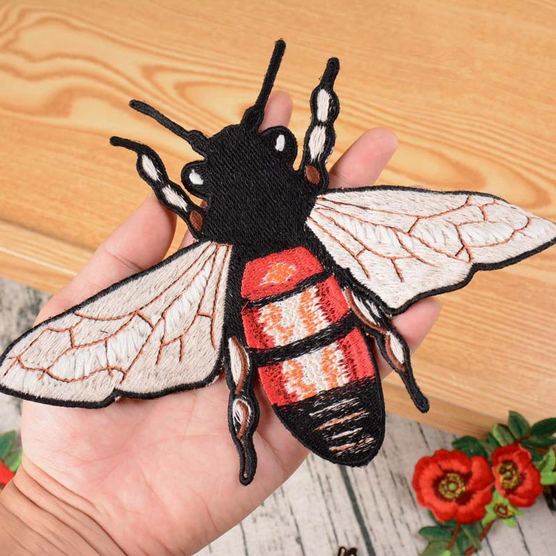 16.5cm X 22cm Super Big High Quality Embroidery Bees Patches Sewing On ...