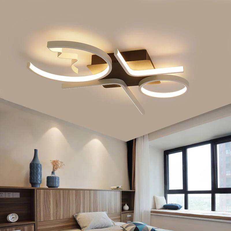 Aluminum Wave Ceiling Lights Modern LED Lamp for Living room Bedroom ...