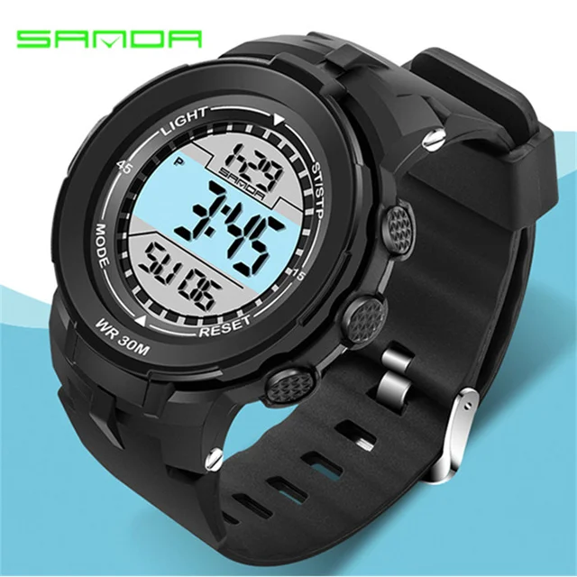 SANDA Mens Watches Brand Luxury Military Sports Watch Clock Men LED ...