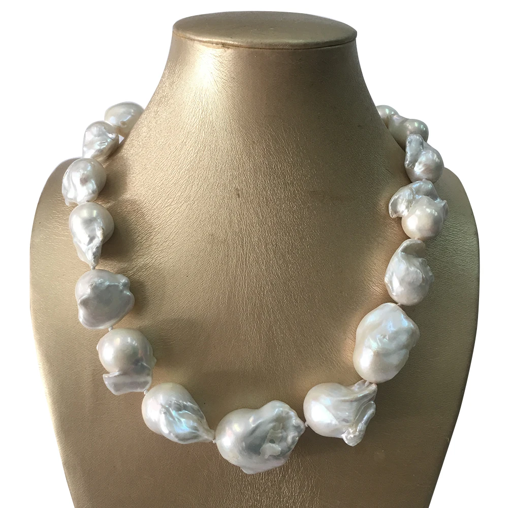 Buy 100 Nature Freshwater Big Baroque Pearl Necklace