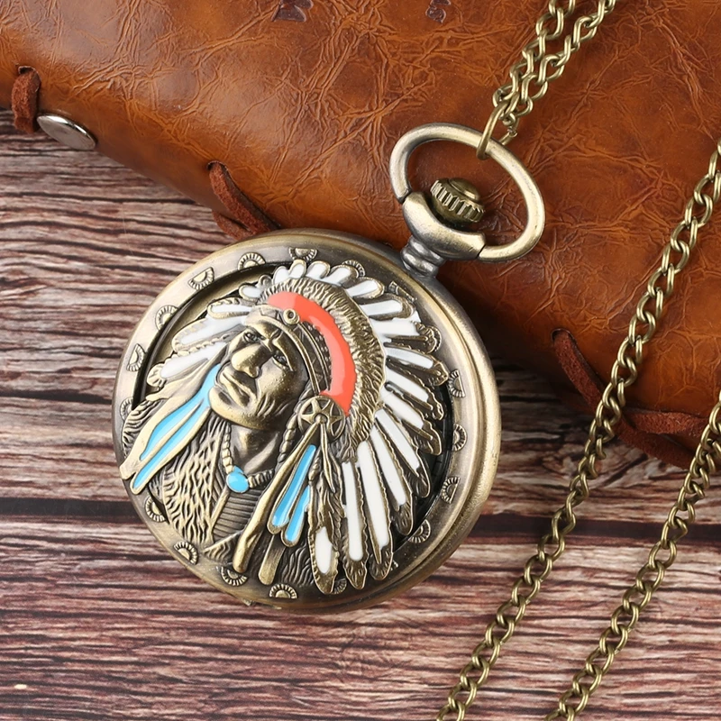 New Fashion Ancient Old Man Colorful Portrait Design Quartz Fob Pocket ...