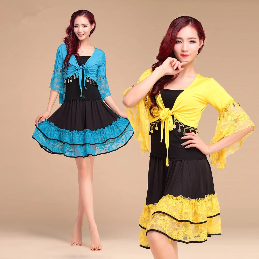 Square dance costume Dancing cloth for Spring& Summer Lace top and ...