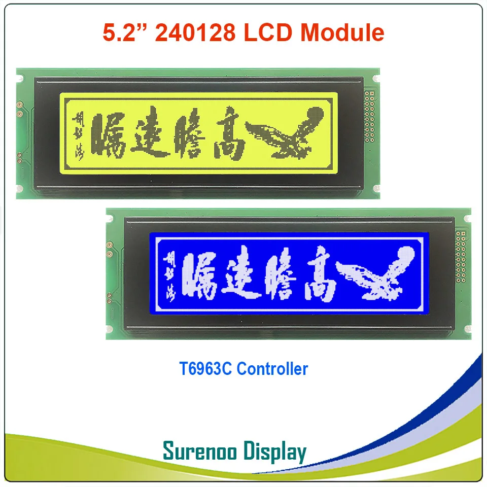 24064-240-64-Graphic-Matrix-LCD-Module-Display-Screen-build-in-RA6963-T6963C-Controller-Yellow ...