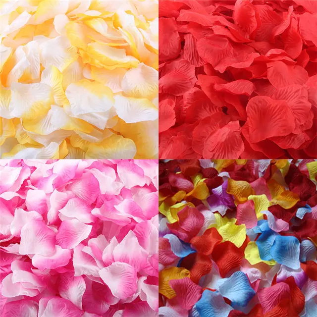 1000pcs Artificial Silk Rose Petals Wedding aisle decoration flower ...