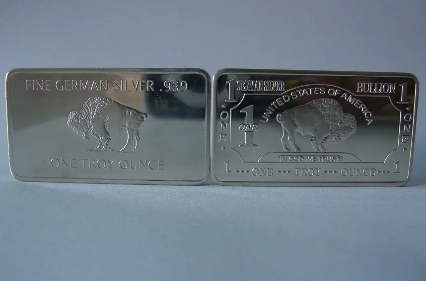1pcs/lot 1 Oz .999 German Silver Buffalo Bar,drop Shipping - Non ...