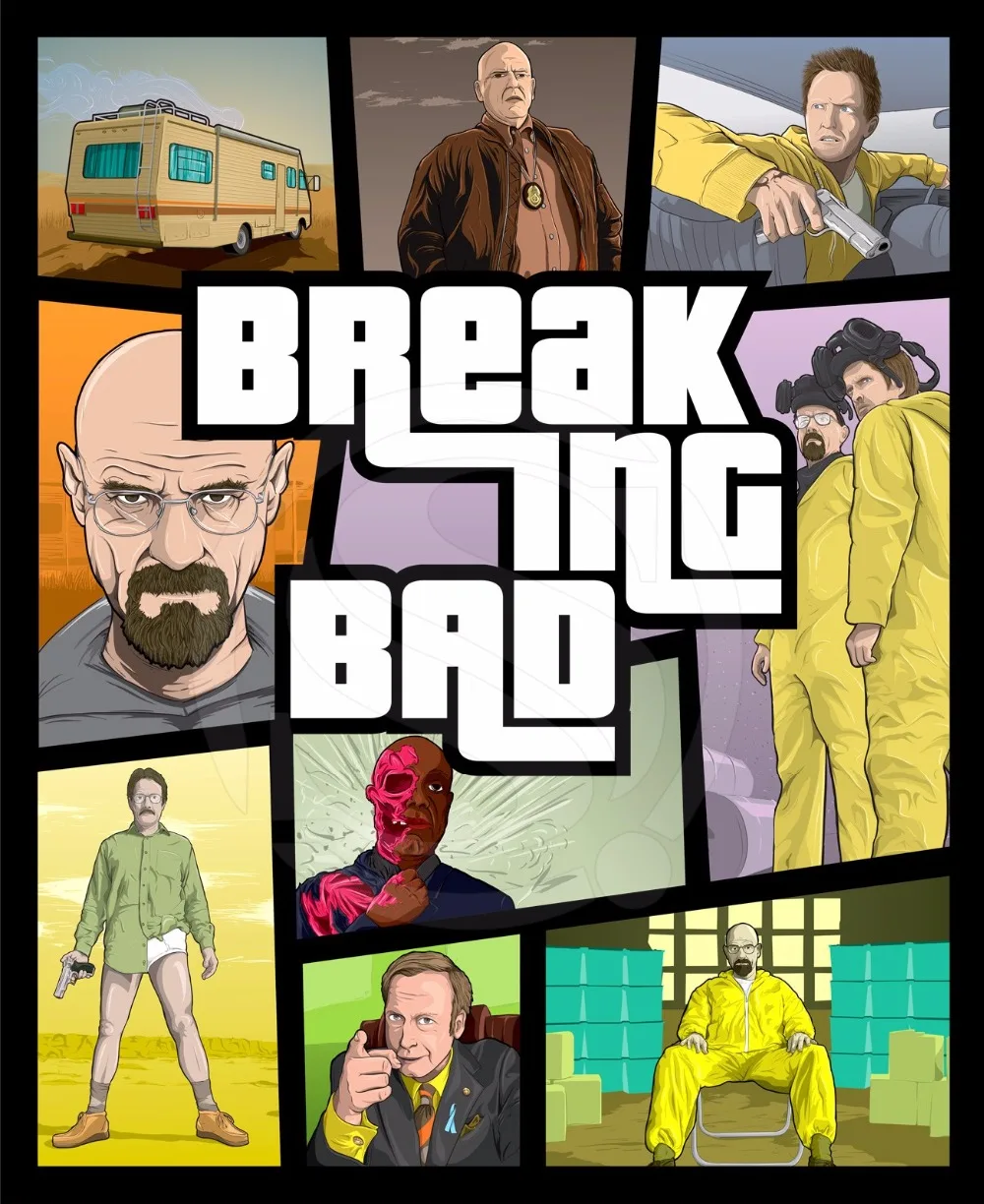 H@P028 Custom Breaking Bad&3 Home Decor Poster Print creative mural art 20x30cm Wall Sticker ...