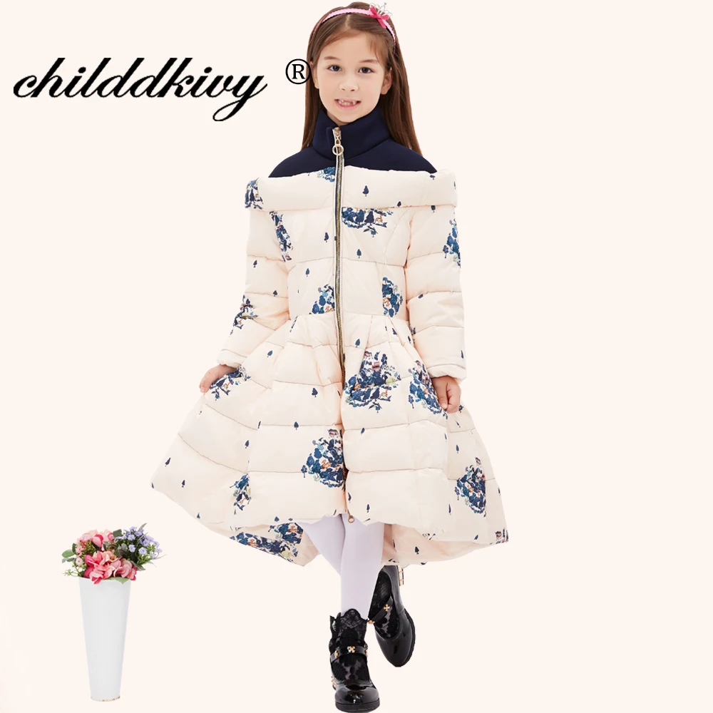 5 14 Years Girls Winter Fashion Coats 2018 Girls Long Thickened Parkas Kids Duck Down Jacket For ...