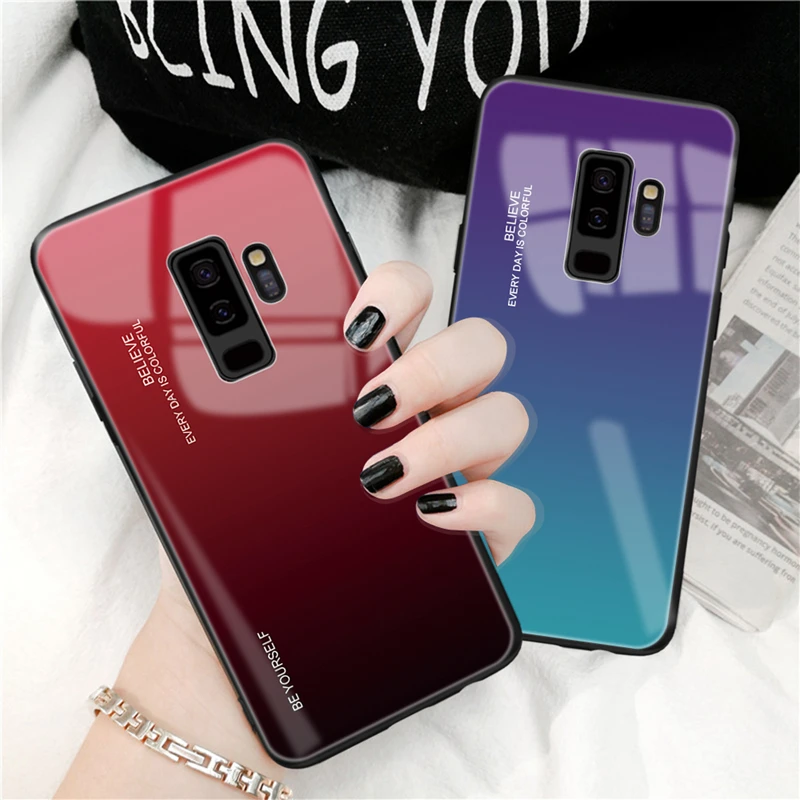 Градиентный телефонный чехол для samsung Galaxy S9 S8Plus Note 9 8 J6 J4 Plus A50S A7 A8 A6 A750 ...