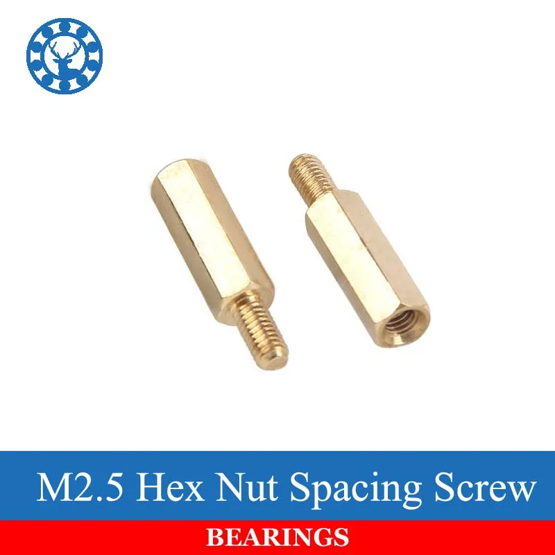 30Pcs-M2-5-6mm-Hex-Nut-Spacing-Screw-Brass-Threaded-Pillar-PCB-Computer ...