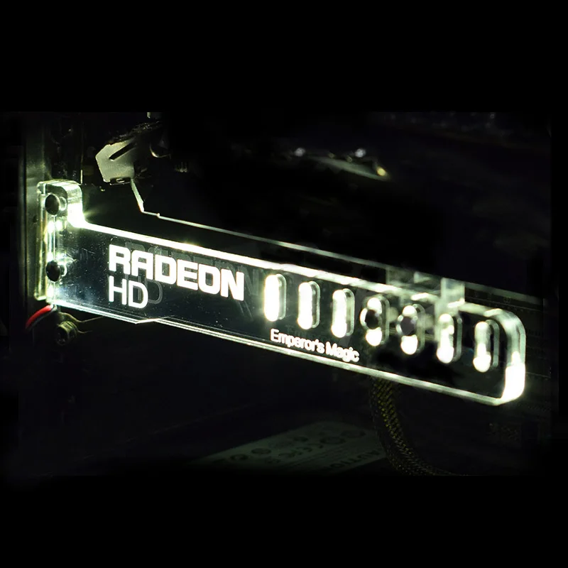 White Radeon HD Cool LED Luminous Computer Office Main Box HIS Graphics ...
