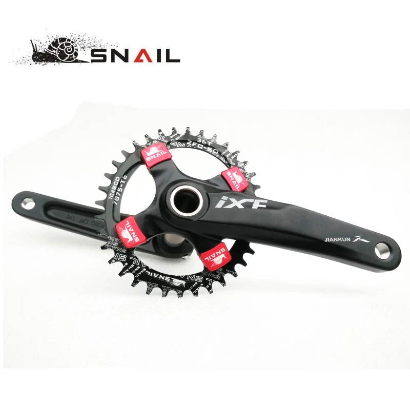 New SNAIL MTB Crankset 32T 34T 36T Aluminum Alloy 104BCD Oval Chainwheel Chainring Crank Set ...
