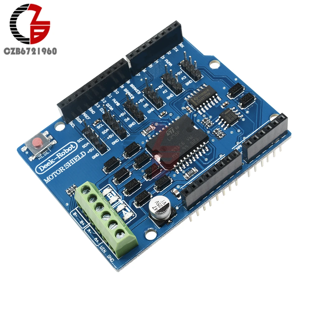 L298P 쉴드 R3 DC 모터 드라이버 모듈, 2A H 브리지, 양방향 듀얼 풀 브리지 드라이버 실드, Arduino 2560 ...