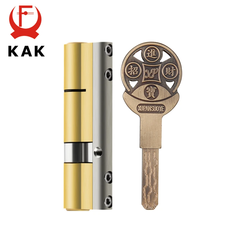 KAK Brass Cylinder C Grade Copper Door Lock Core With 8 Keys High ...