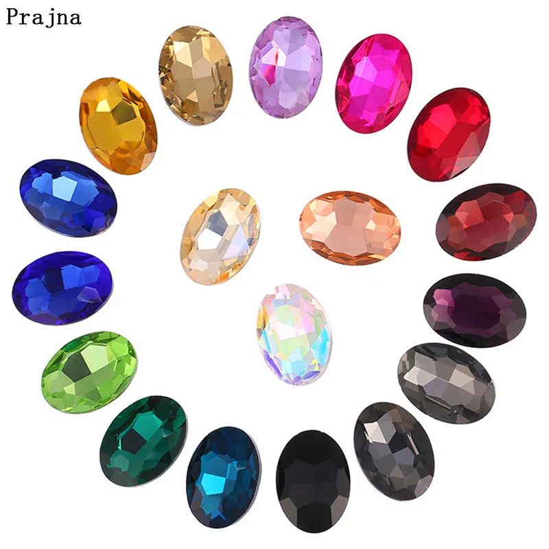 Prajna, цветные стразы, Овальные, AB, прозрачное стекло, алмазный ...