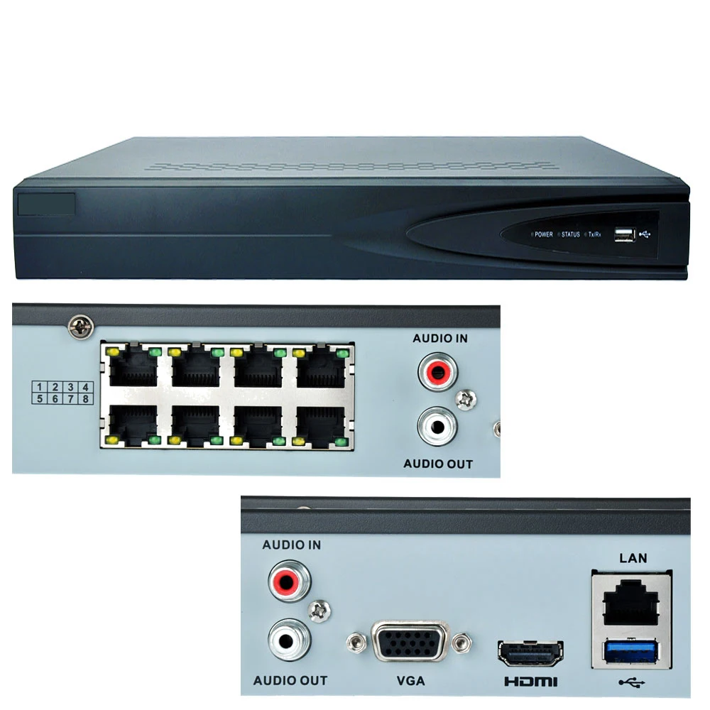 hikvision 4k nvr network video recorder DS-2CD7604NI-K1/4P PoE port 8mp ...