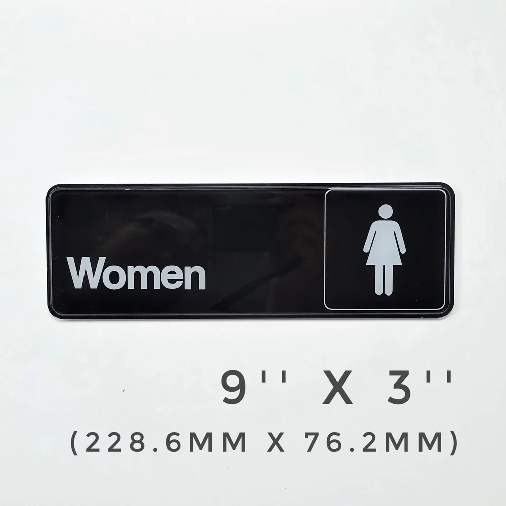 9" X 3" WOMEN Restroom Sign Toilet Sign WC Sign Bathroom Wall Sticker ...
