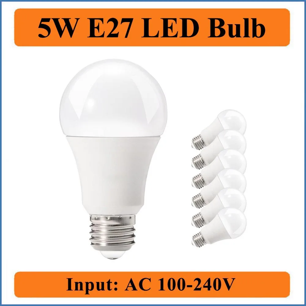 5W E27 LED Bulbs Lamps Input AC100 240V Bubble Ball Bulb LED Globe lamp ...