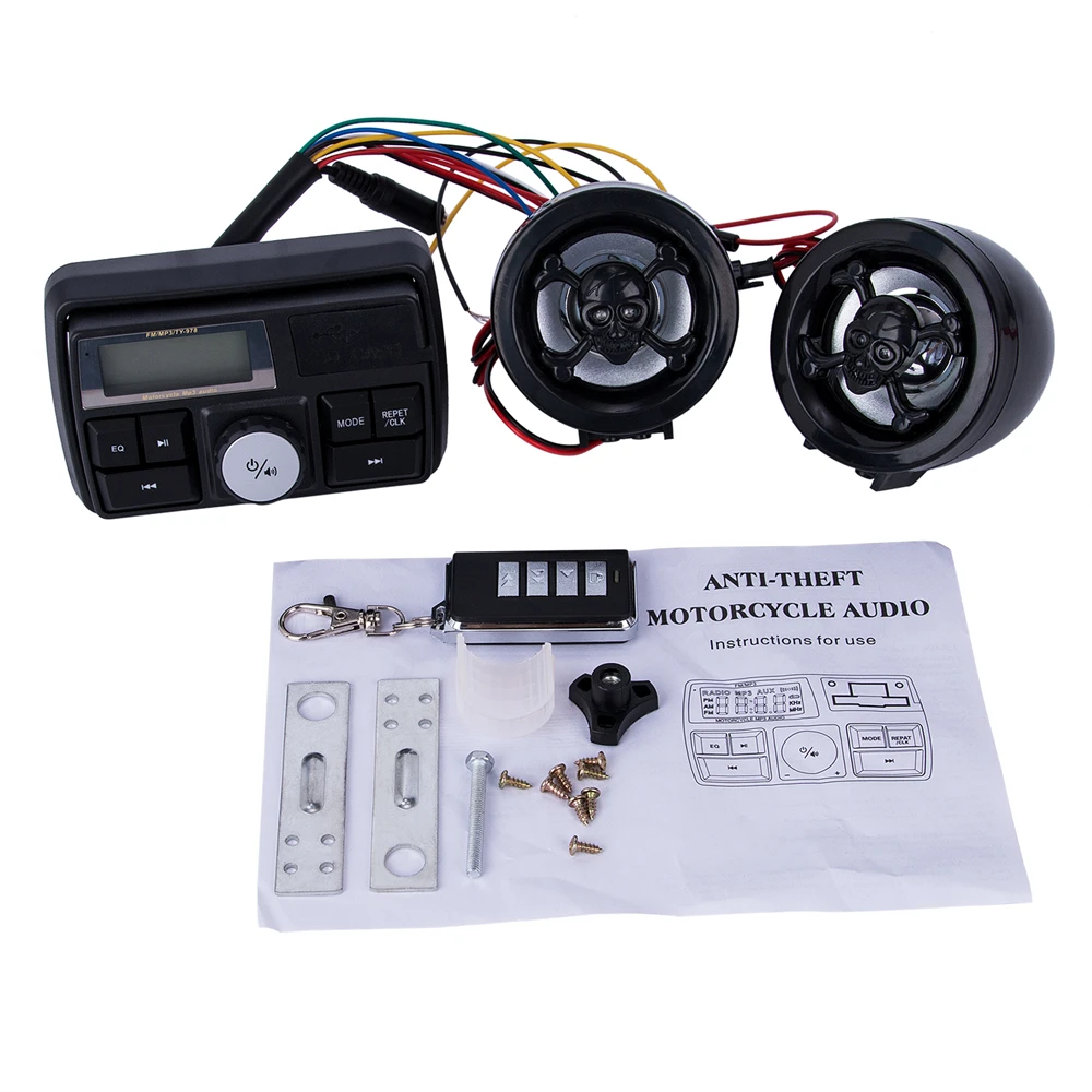 Waterproof Radio for Motorcycle Audio FM TF MP3 USB/SD Handle Bar ...