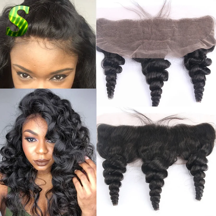 Brazilian Lace Frontal Closure Loose Wave Virgin Full Frontal Lace