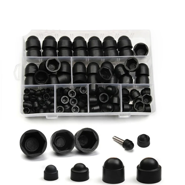Black Nut Protectors 145-Pack Black Rubber Hex Nut Covers - M4 M5 M6 M8 ...