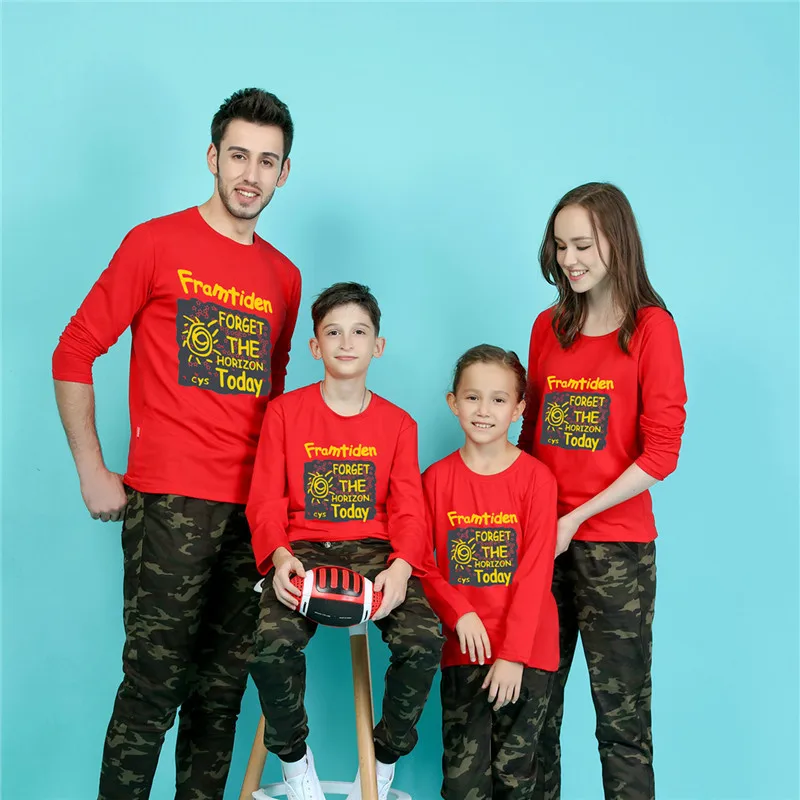 2017 Autumn New Pattern Long Sleeve Parent child Dress Whole Family T ...