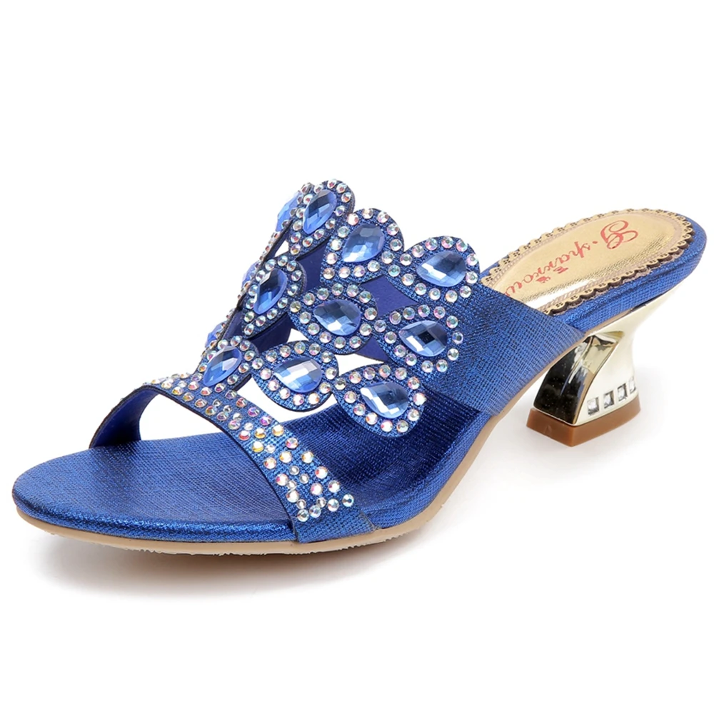 Designer Shoes Women Luxury 2018 Women Slides Open Toe High Heels ...