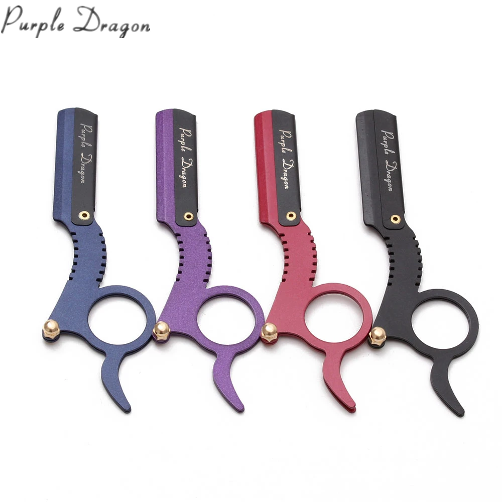 50Pcs Purple Dragon Men Straight Edge Classic Travel Home Barber Edge ...